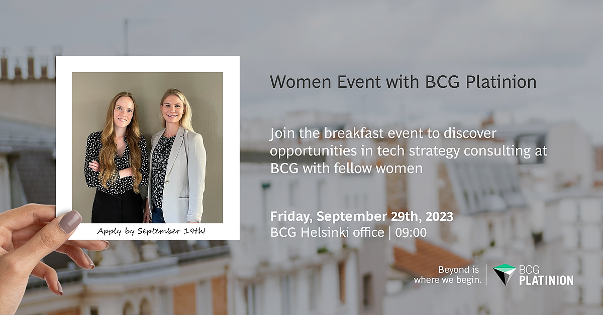 Women Event with BCG Platinion – Aalto BT ry